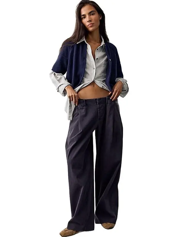 Free People Augusta Washed Trousers - Black
