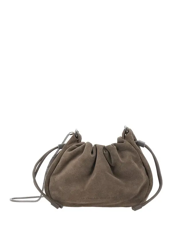 Brunello Cucinelli Borsa Bucket Mellow Mini In Camoscio - Multicolor