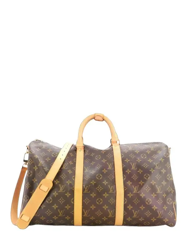 LOUIS VUITTON Keepall Bandouliere Bag Monogram Canvas 50 Travel Bag - Brown