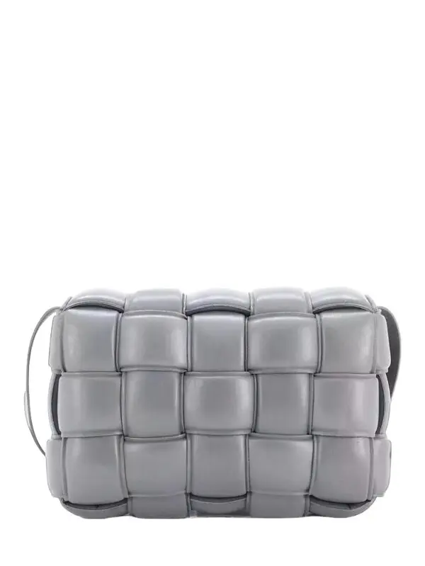 Bottega Veneta Cassette Padded Maxi Intrecciato Leather Crossbody Bag - Grey