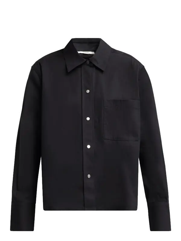 Vince Cotton Snap-front Shirt - Black