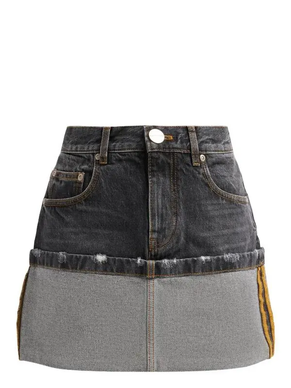 Marc Jacobs Cuffed Denim Mini Skirt - Asphalt Wash