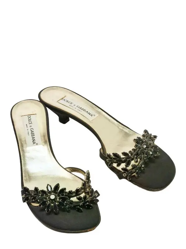 Dolce & Gabbana Crystal-embellished Sandals - Black