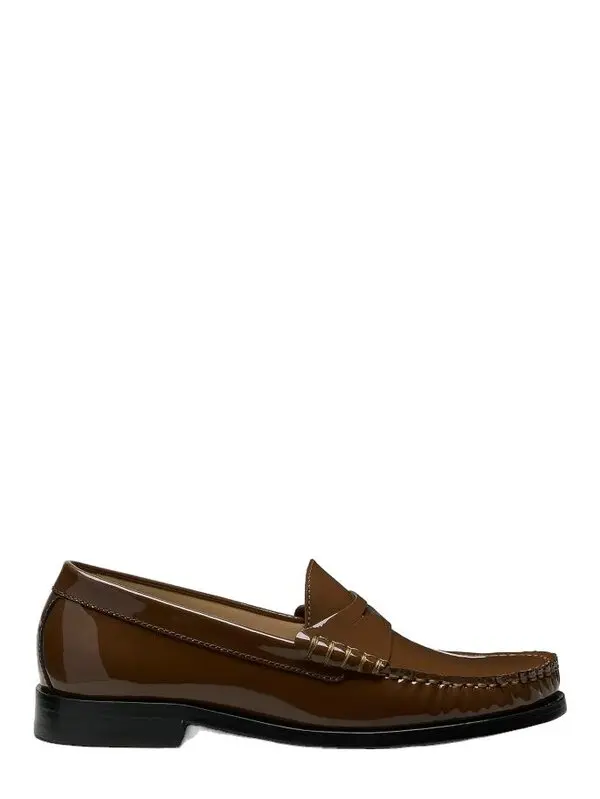 STUART WEITZMAN Lottie Patent Leather Loafers - Walnut