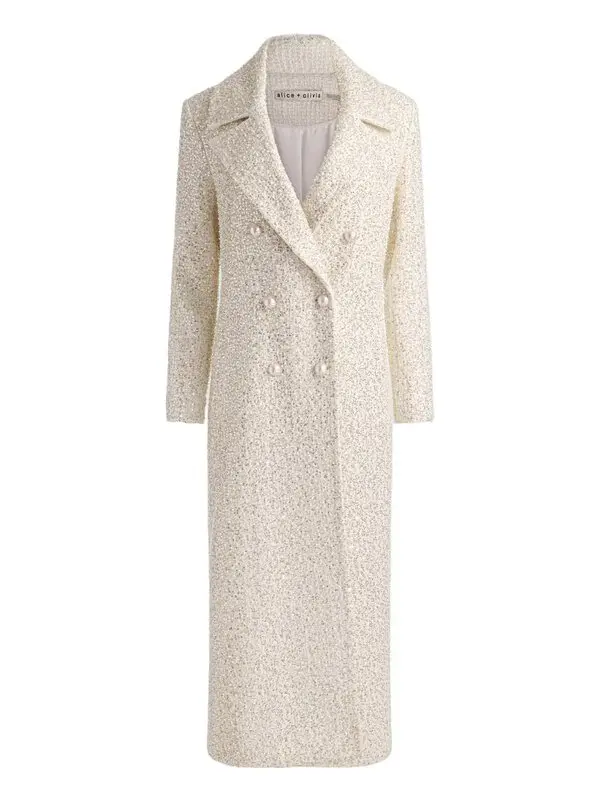 Alice + Olivia Nicholas Embellished Double-breasted Coat - Off White