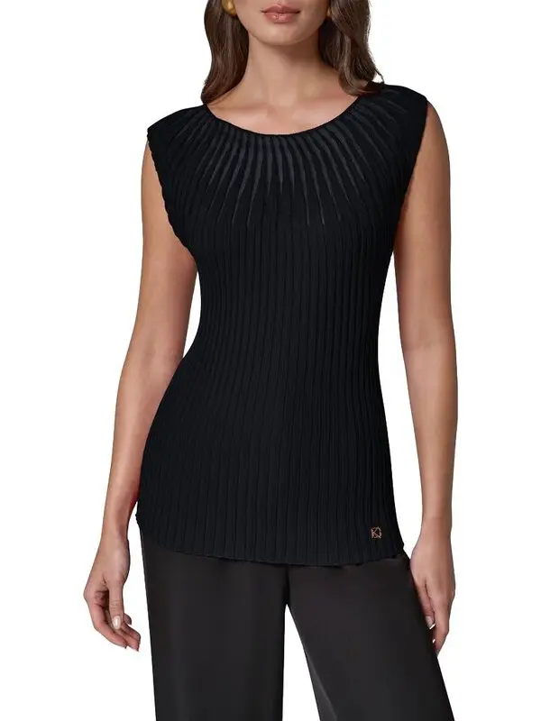 Donna Karan New York Ribbed Sleeveless Sweater - Black