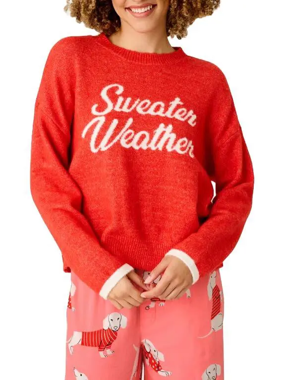 PJ Salvage Ski Ya Later Sweater - Ruby