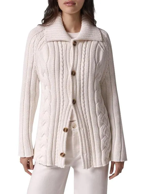 Donna Karan New York Cable Knit Cardigan - Cream