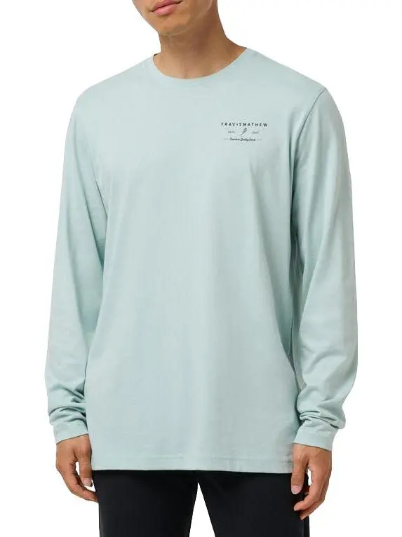Travis Mathew Tidal Treasure Long Sleeve Cotton Graphic T-shirt - Ether