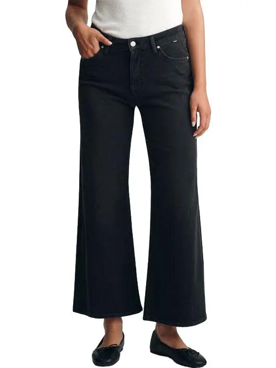 MAVI Paloma Mid Rise Ankle Wide Leg Jeans - Dark Smoke Move