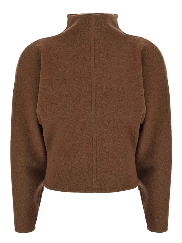 Max Mara Mxs Giglio Knit Sweater With Long Sleeves And V-neck In Beige For - Multicolor