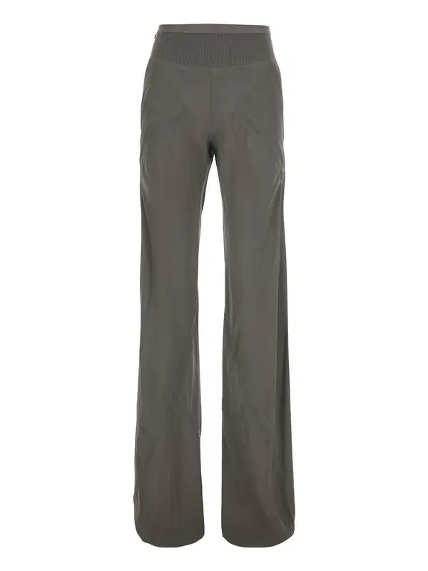 Rick Owens Bias' Gray Pants With Elasticated Waist And Diagonal Seams In Tech Fabric For - Multicolor