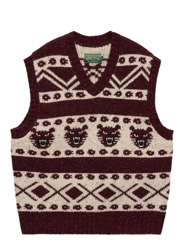 DENIM TEARS Panther Knit Sweater Vest 'multi - Multicolor