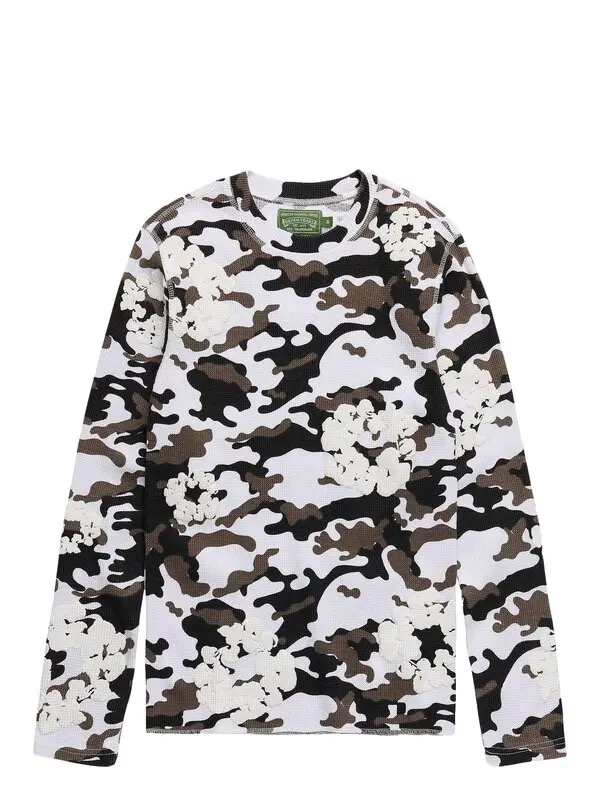 DENIM TEARS Cotton Wreath Thermal Long-sleeve Snow 'camo - Green