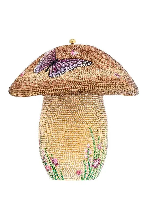 Judith Leiber Mushroom Bella Crystal Clutch Bag - Multicolor