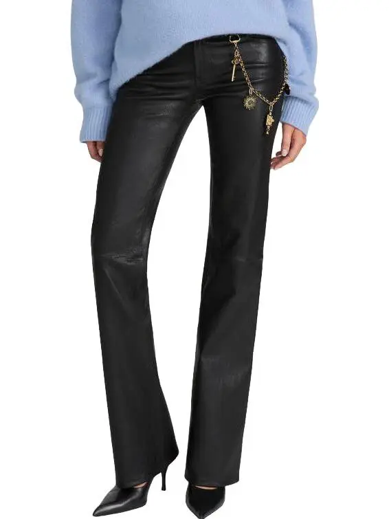 FRAME X The Ritz Paris Rodeo Straight Leg Leather Jeans - Black