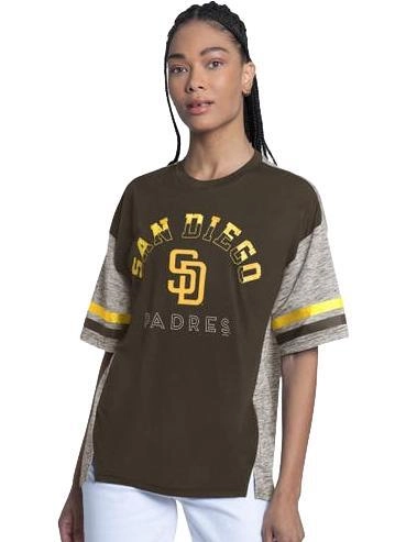 G-III 4HER BY CARL BANKS San Diego Padres Off-season Oversized Top - Brown
