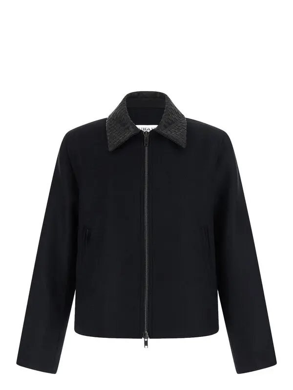 Bottega Veneta Splittable Wool Felt Jacket/double Black - Multicolor