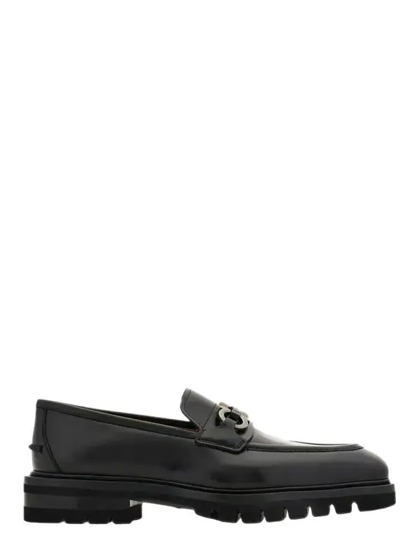 FERRAGAMO Gancini-ornament Loafers - Black