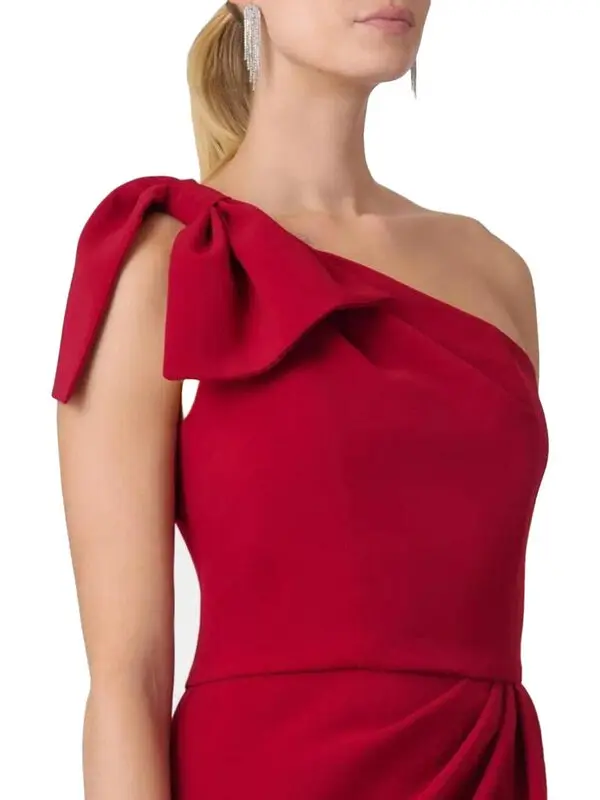 Shoshanna Killian One-shoulder Stretch Crepe Gown - Ruby