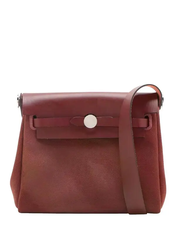 Hermès 2025 Military Toile And Vache Hunter Herbag Zip 20 Shoulder Bag - Red