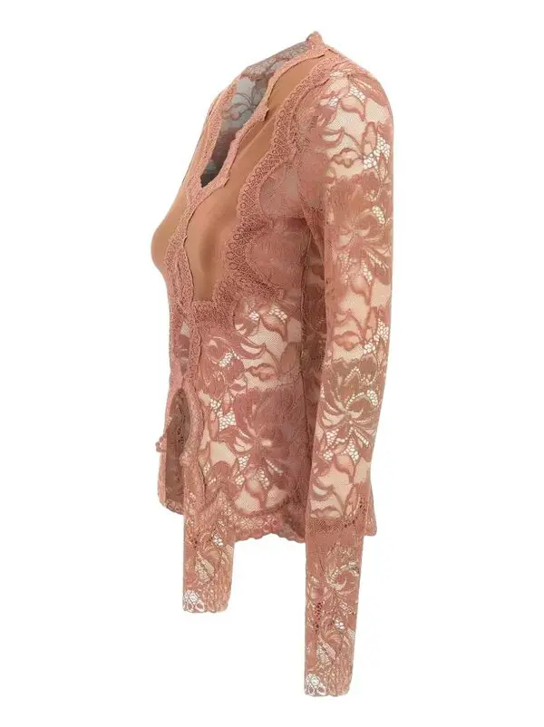 Rabanne Floral-lace Cut-out Top - Neutrals