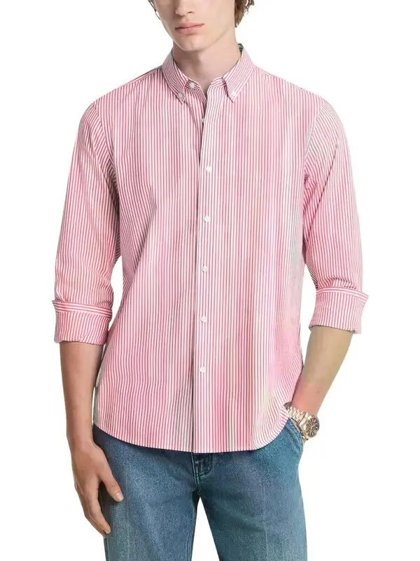 Michael Kors Striped Stretch Cotton Shirt - Red