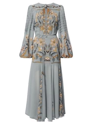 Farm Rio Vibrant Printed Dress - Blue