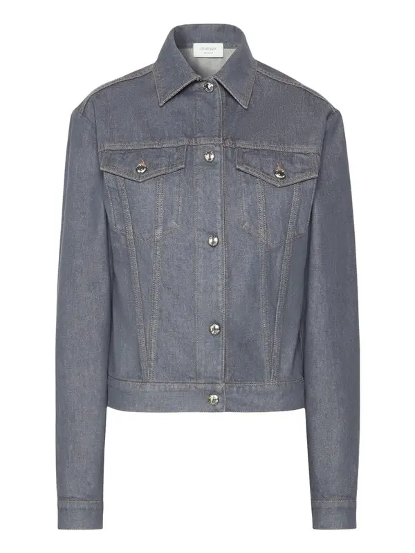 Sportmax Button-up Denim Jacket - Medium Grey