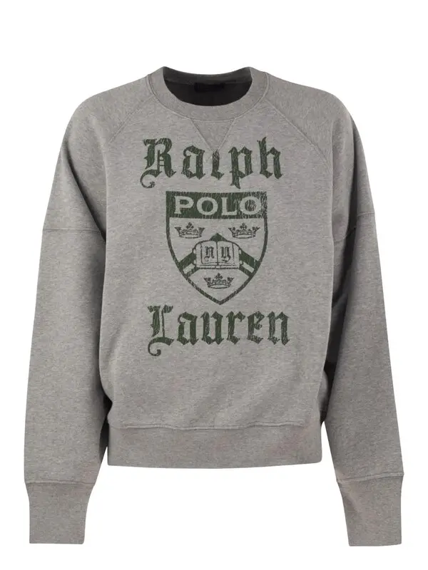 Polo Ralph Lauren Logo Printed Crewneck Sweatshirt - Grey