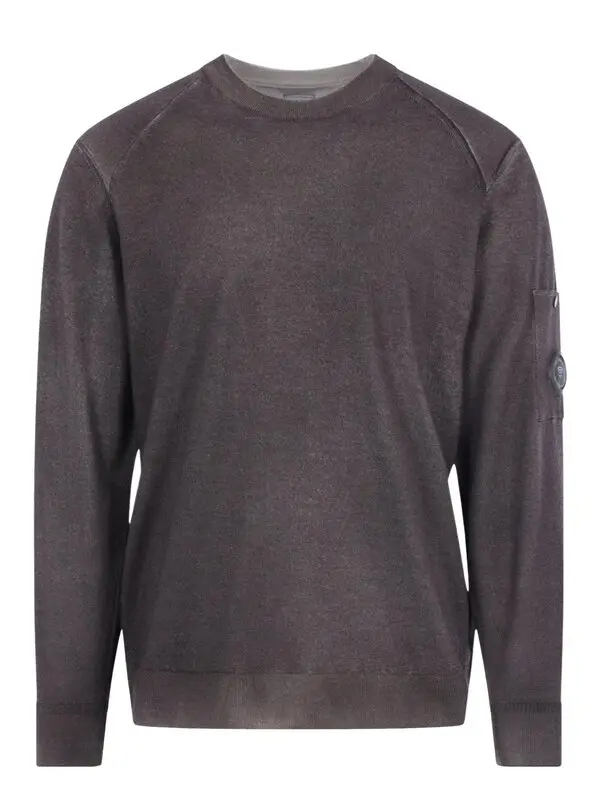 C.P. COMPANY Lens Crewneck Knitted Sweater - No