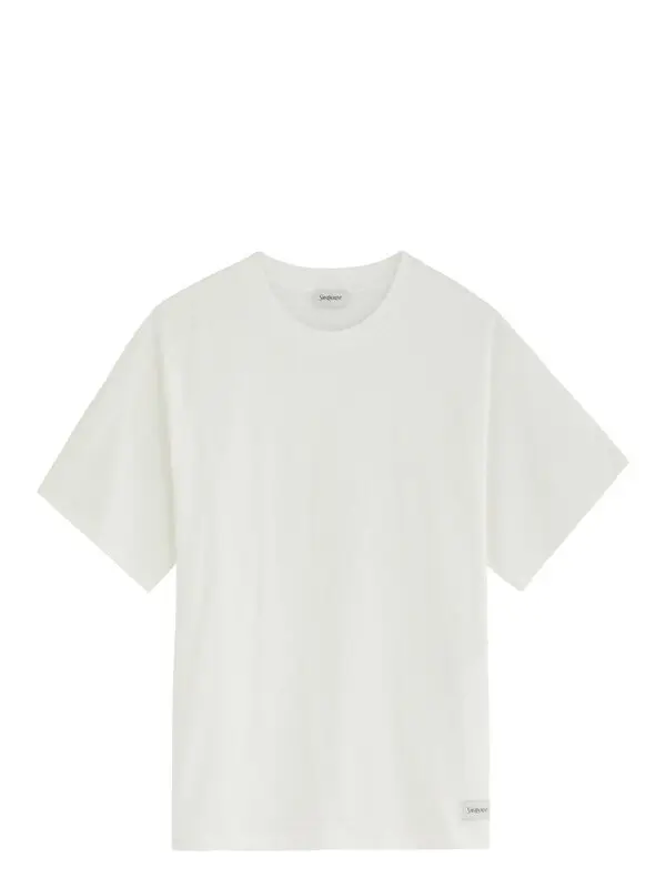 Saint Laurent Short-sleeve Cotton Logo T-shirt - White