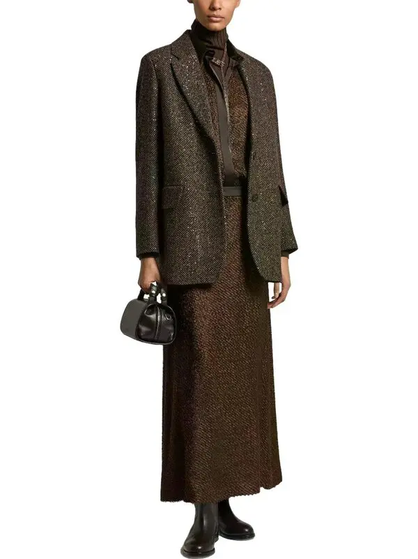 Peserico Textured-finish Maxi Skirt - Brown