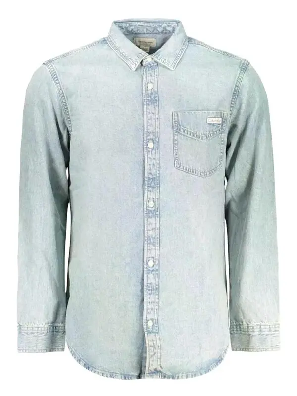 Calvin Klein Faded-wash Denim Shirt - Blue
