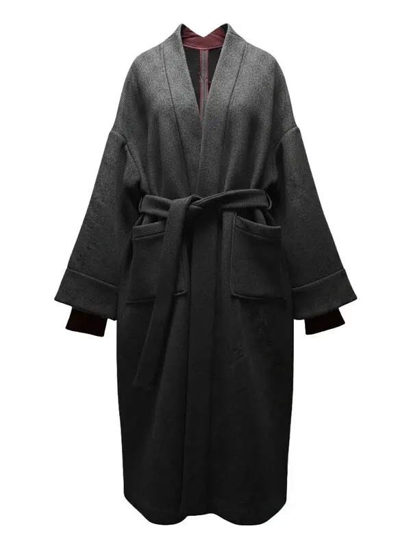 SHADES SUR-MESURE Manteau Alpaga - Grey/red