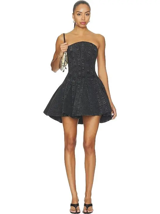 AKNVAS Lefa Denim Cocktail Dress - Black