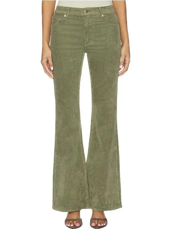 PISTOLA Kinsley Mid Rise Ultra Flare Jeans In Olive - Sequoia