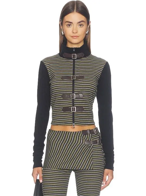 ZEMETA Olive Grove Stripe Fleece Jacket - Multi
