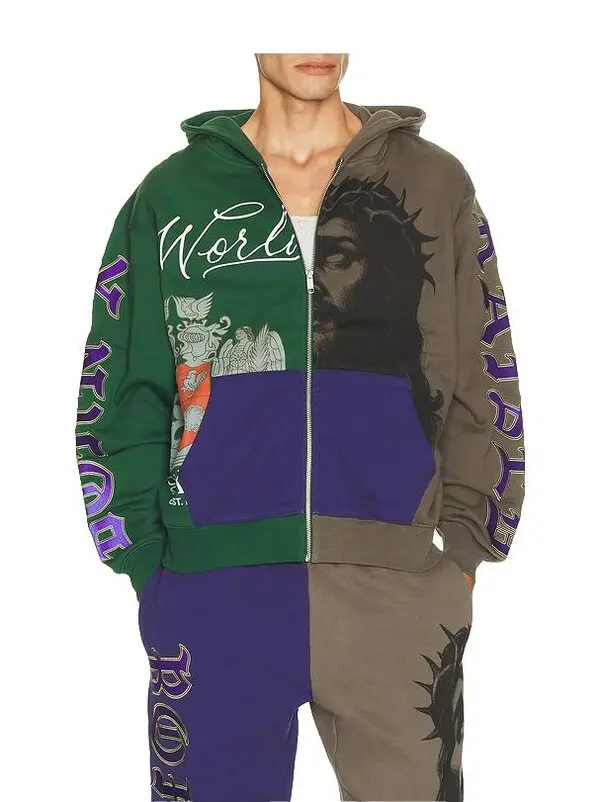 BORN X RAISED Mashup Zip-up Hoodie - Multi