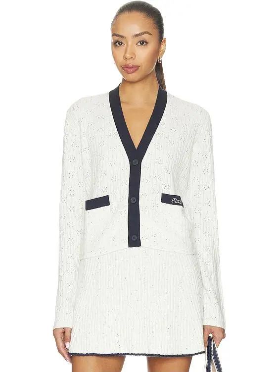 MALBON Nara Cardigan In Grey - Silver Gray