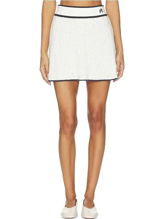 MALBON Irene Knit Skirt In Grey - Silver Gray