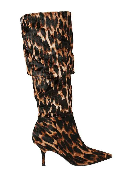 Carvela Spirit Slouch Leather Heeled Knee-high Boots - Tan Comb
