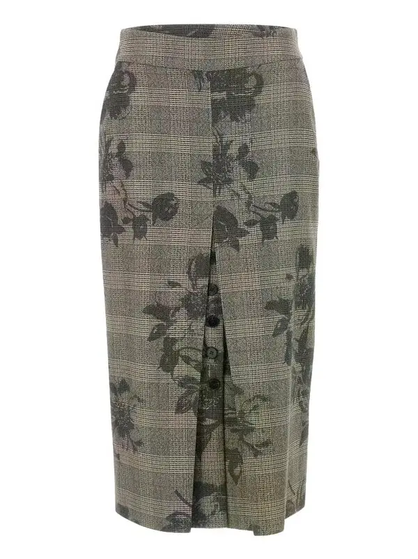 NISSA High-waisted Midi Skirt - Grey