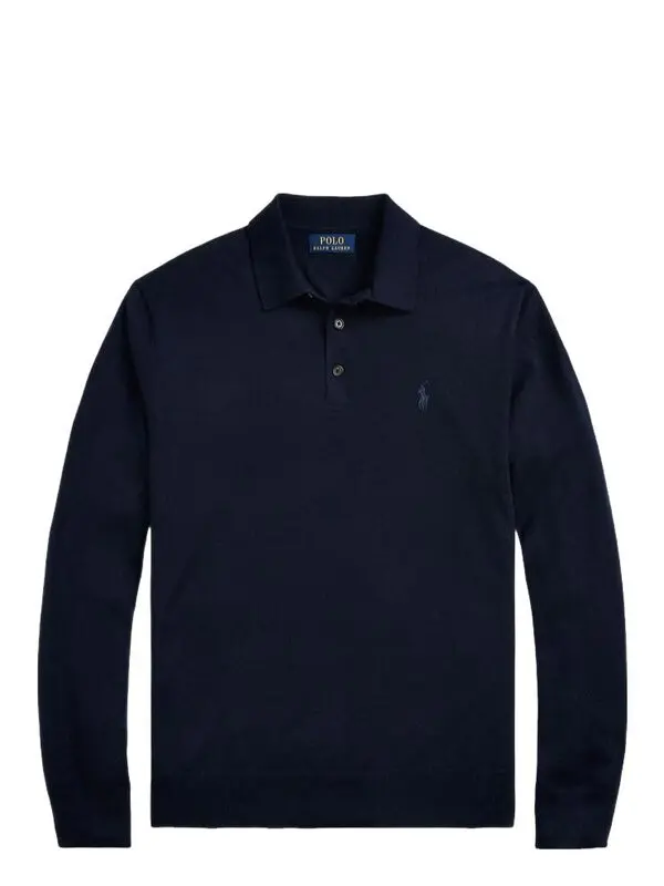 Polo Ralph Lauren Wool Polo-collar Jumper - Navy