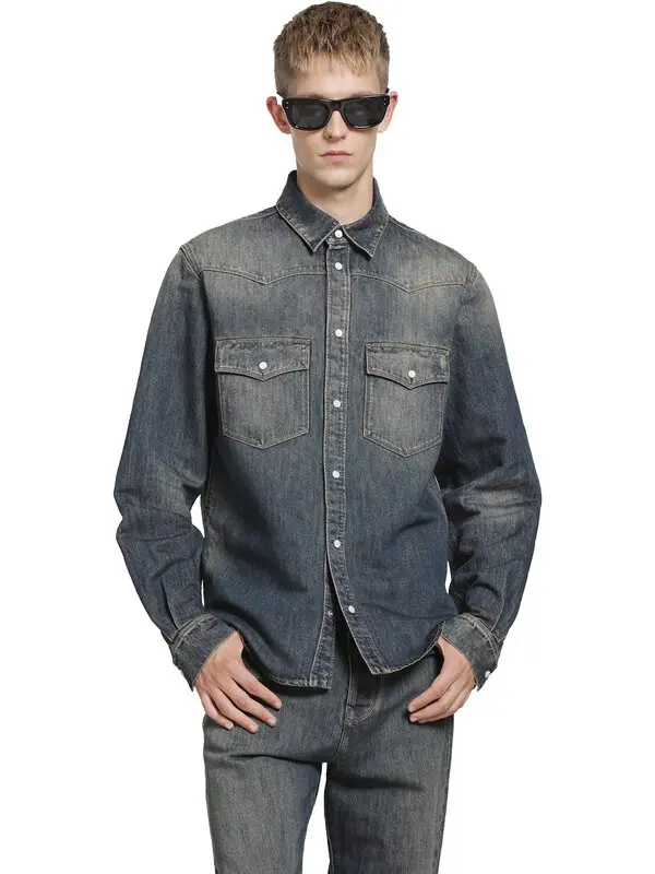 Fendi Washed Denim Shirt - Blue