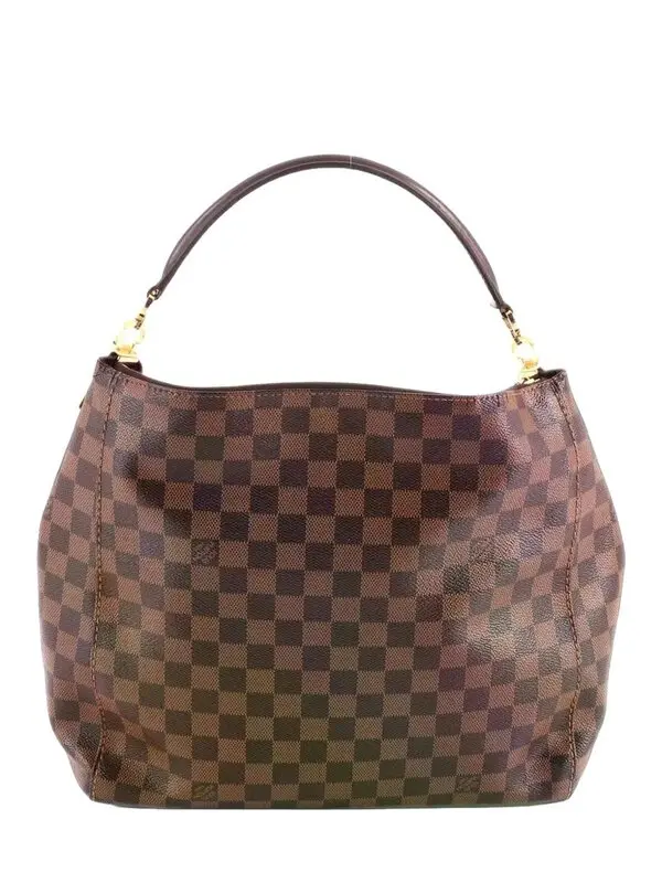 LOUIS VUITTON Portobello Handbag Damier Pm Hobo Bag - Brown