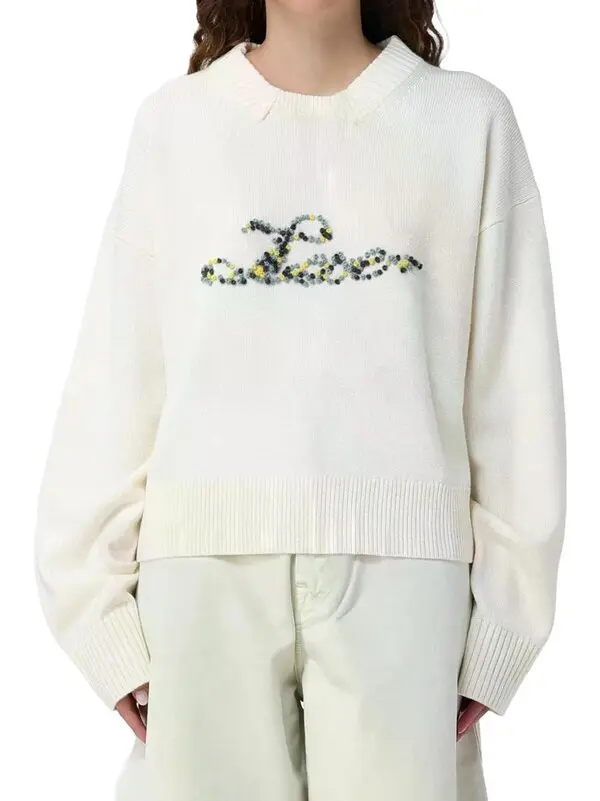 Paul Smith Cream 'love' Embroidered Knitted Sweater - Neutrals