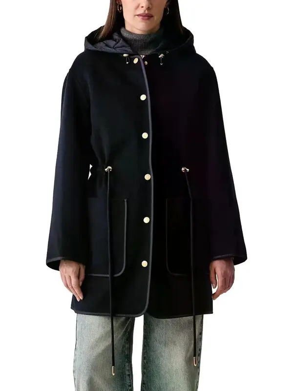 Luisa Spagnoli Strumento Quilted-hooded Coat - Blue