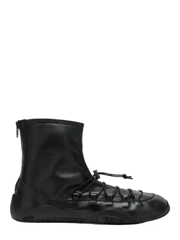 Dear Frances Scuba Lace-up Ankle Boots - Black