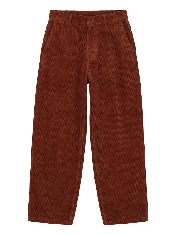 KOMODO Wayne Organic Cotton Cord Trousers Chestnut - Brown